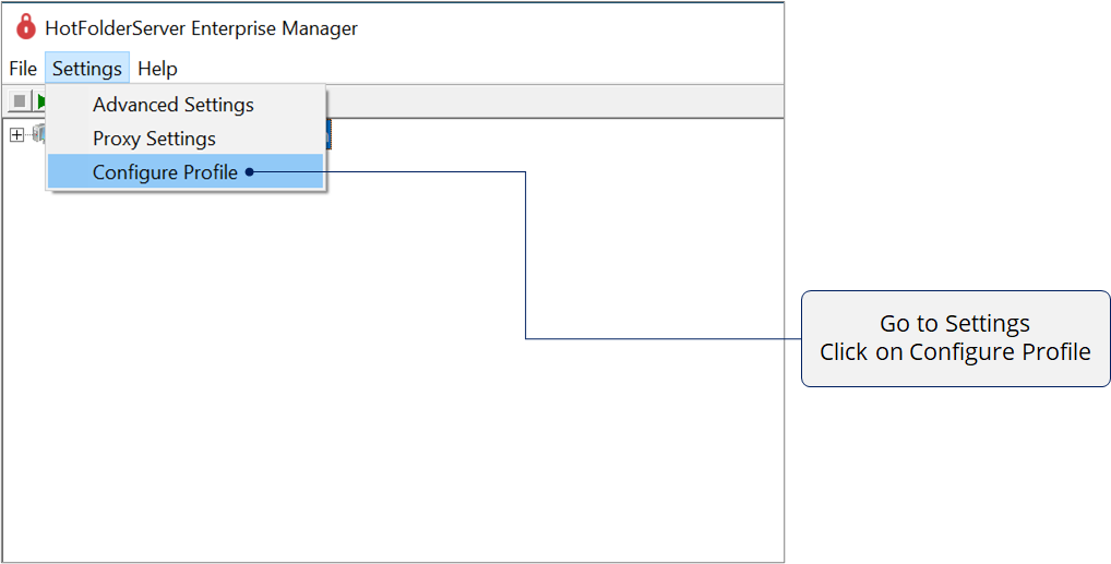 Configuring Hot Folder Server Enterprise Manager